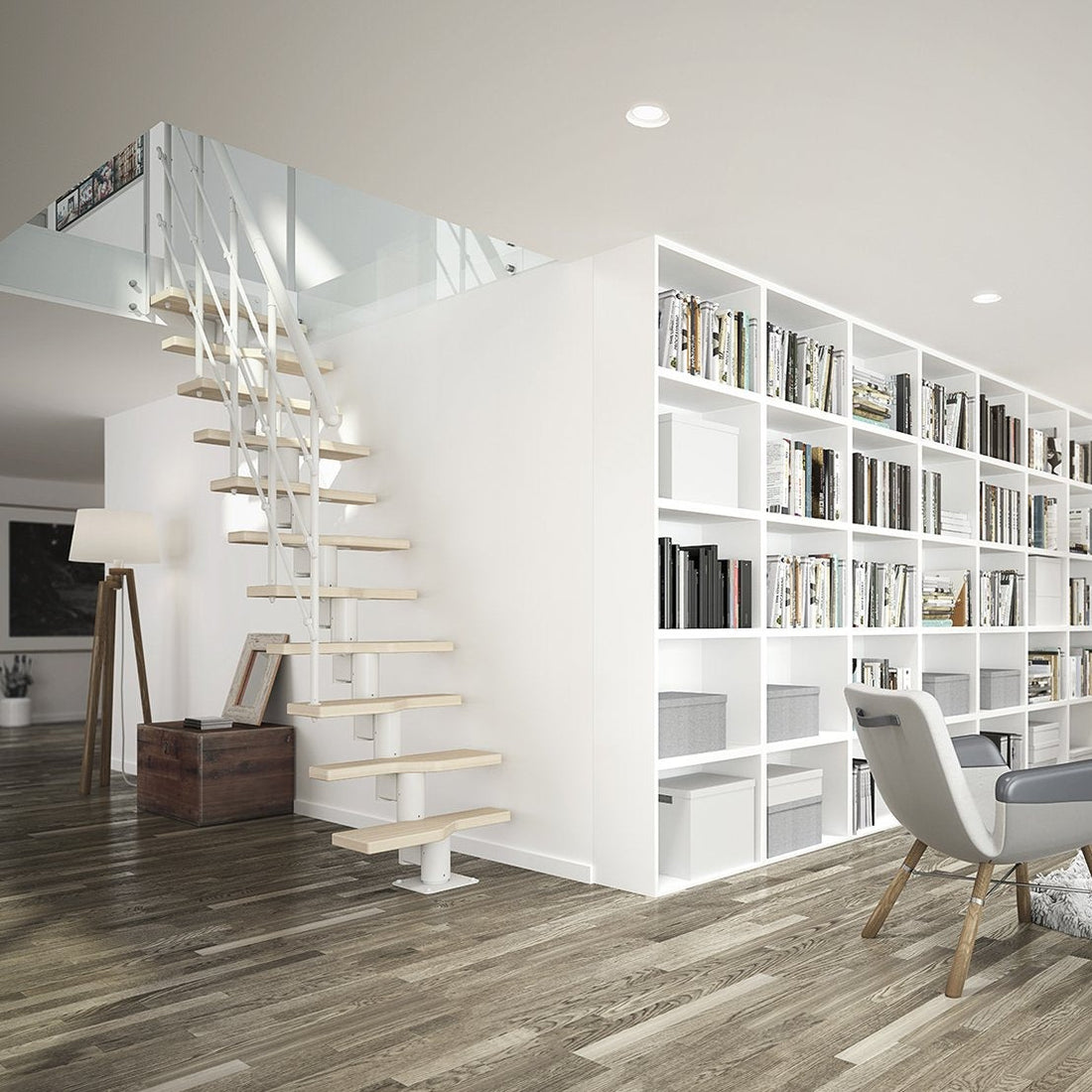 Lugano Modular Staircase Kit | White – Dolle USA